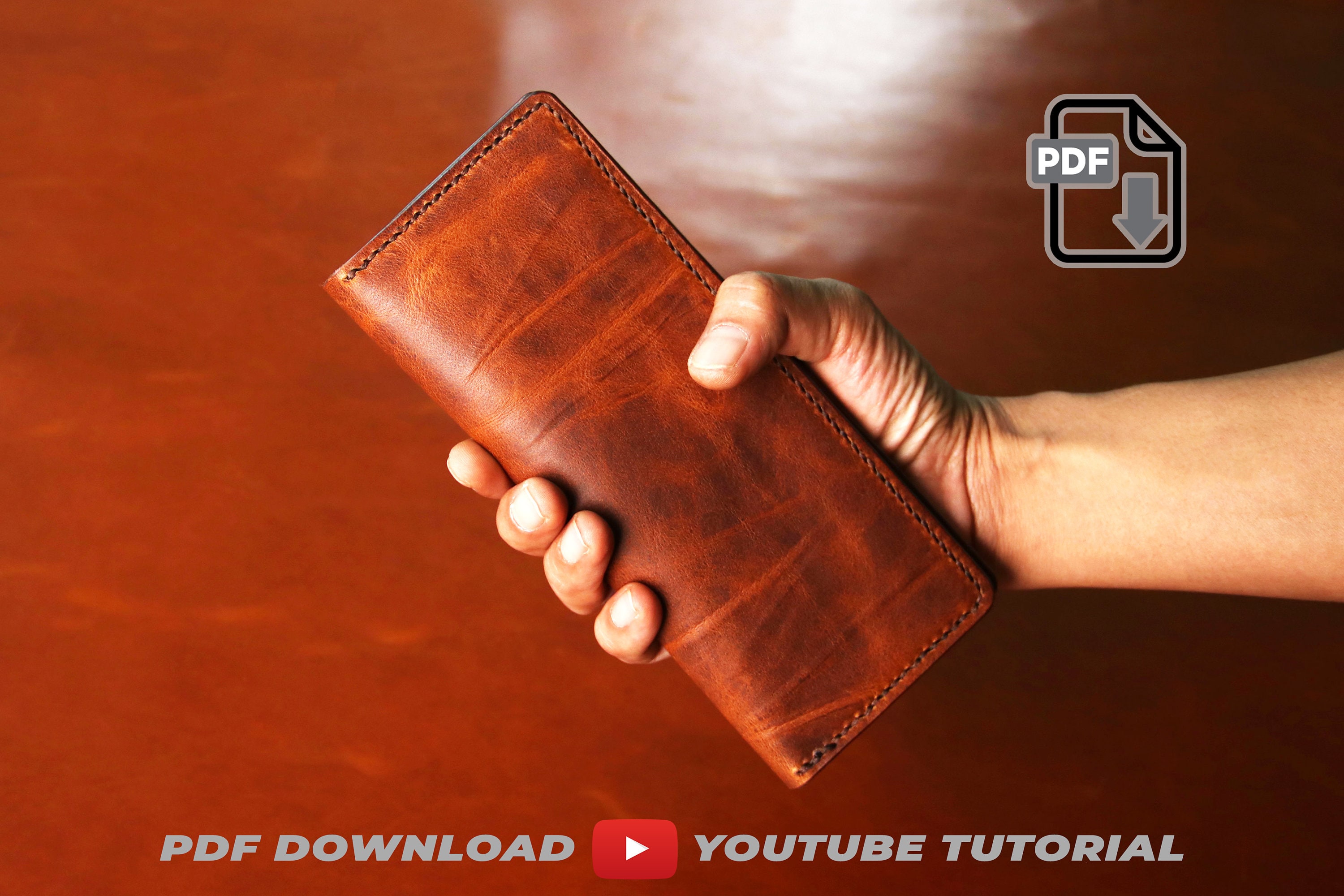 PDF Pattern, Long Wallet || PDF Template Pattern A4 & Letter, Leather ...