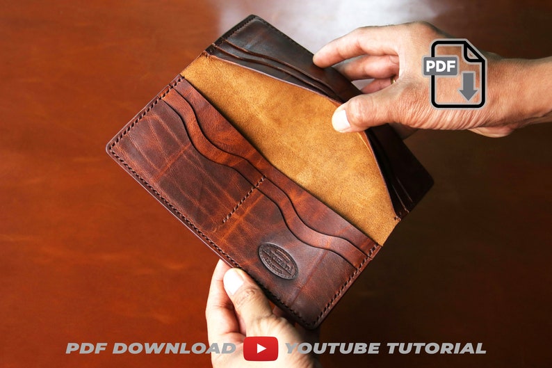 PDF Pattern, Long Wallet || PDF Template Pattern A4 & Letter, Leather ...