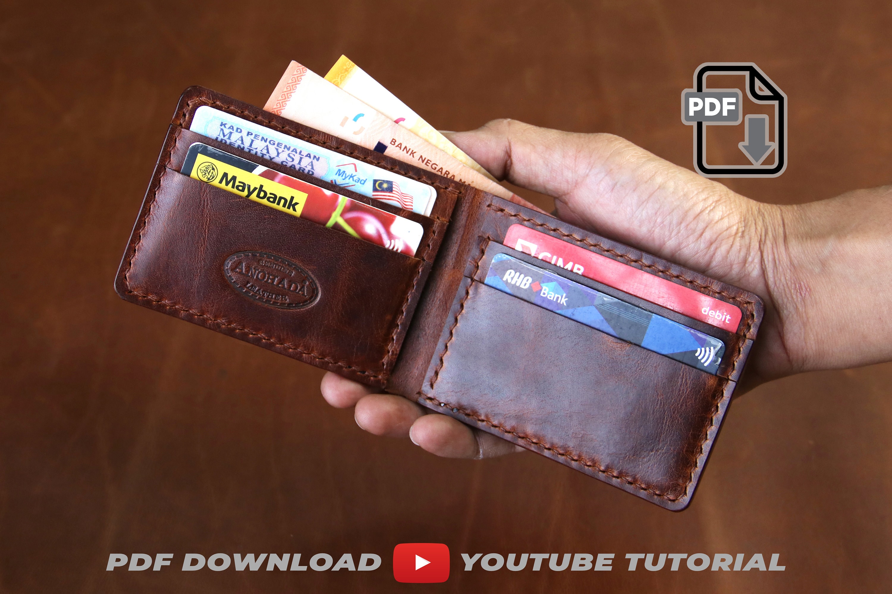 PDF Pattern Small Bifold Wallet, 6 Pockets 1 Cash Slot, With Tutorial ...