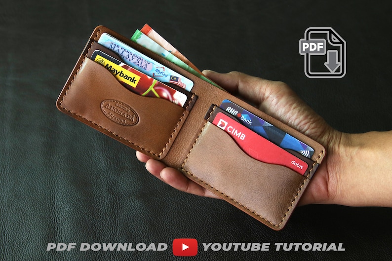 4 Pockets Bifold Wallet - PDF Pattern With Tutorial Video || PDF A4 ...