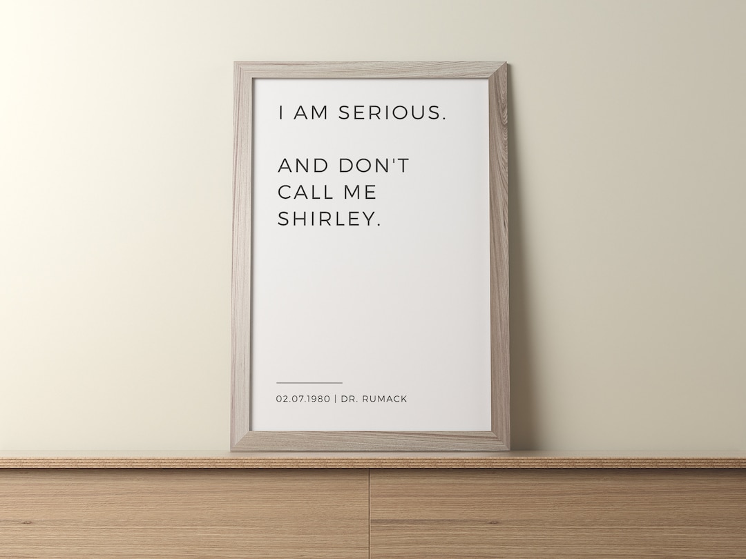 Airplane Movie Quote - Dr. Rumack - Printable Wall Art in Over 15 Sizes ...