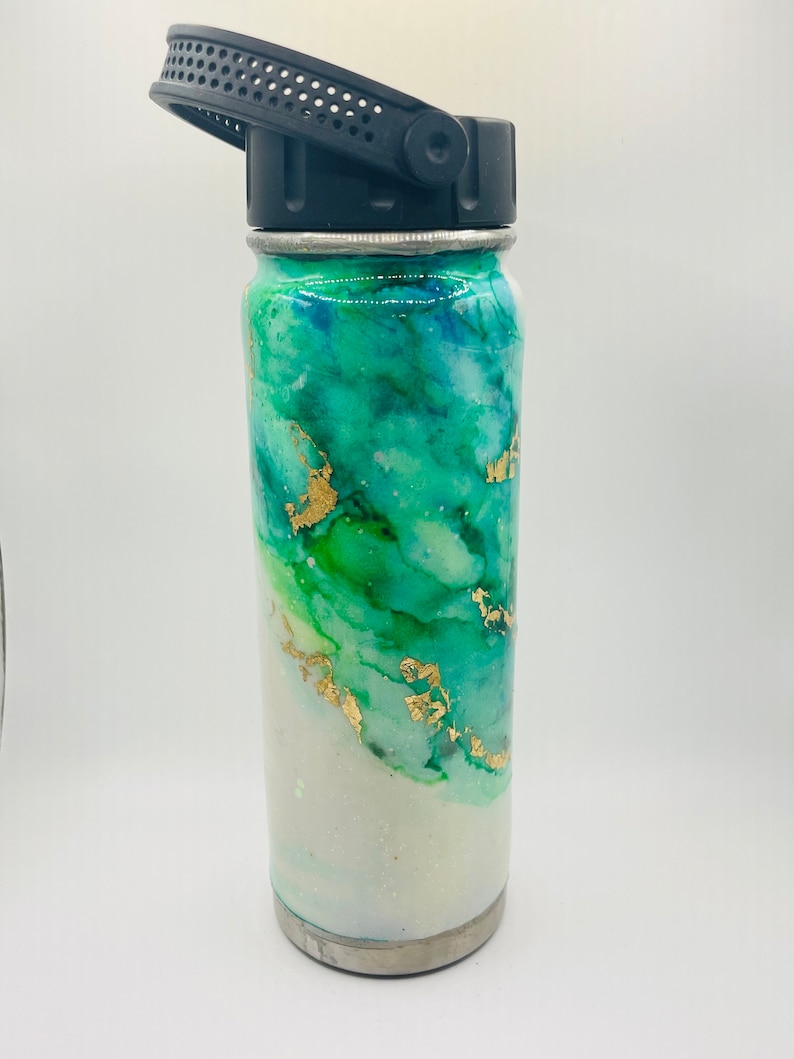Alcohol Ink Resin Water Bottle - Etsy