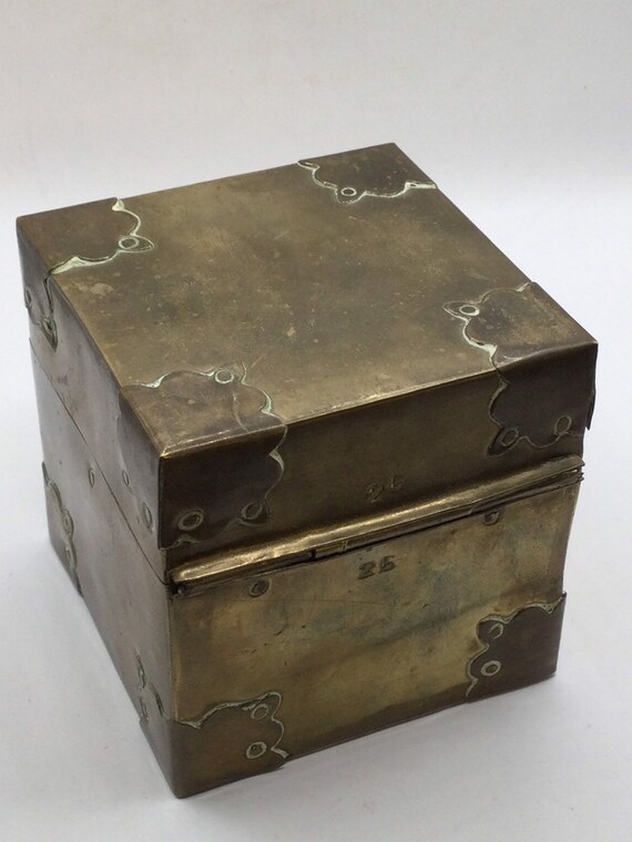 Antique Brass Box 19th Century Rare, Pocket Globe Box… - Gem