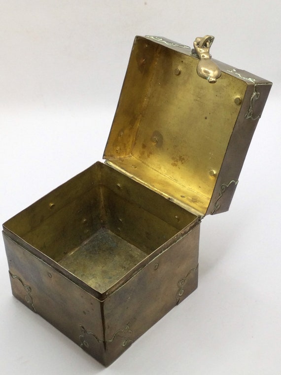 Antique Brass Box 19th Century Rare, Pocket Globe Box… - Gem