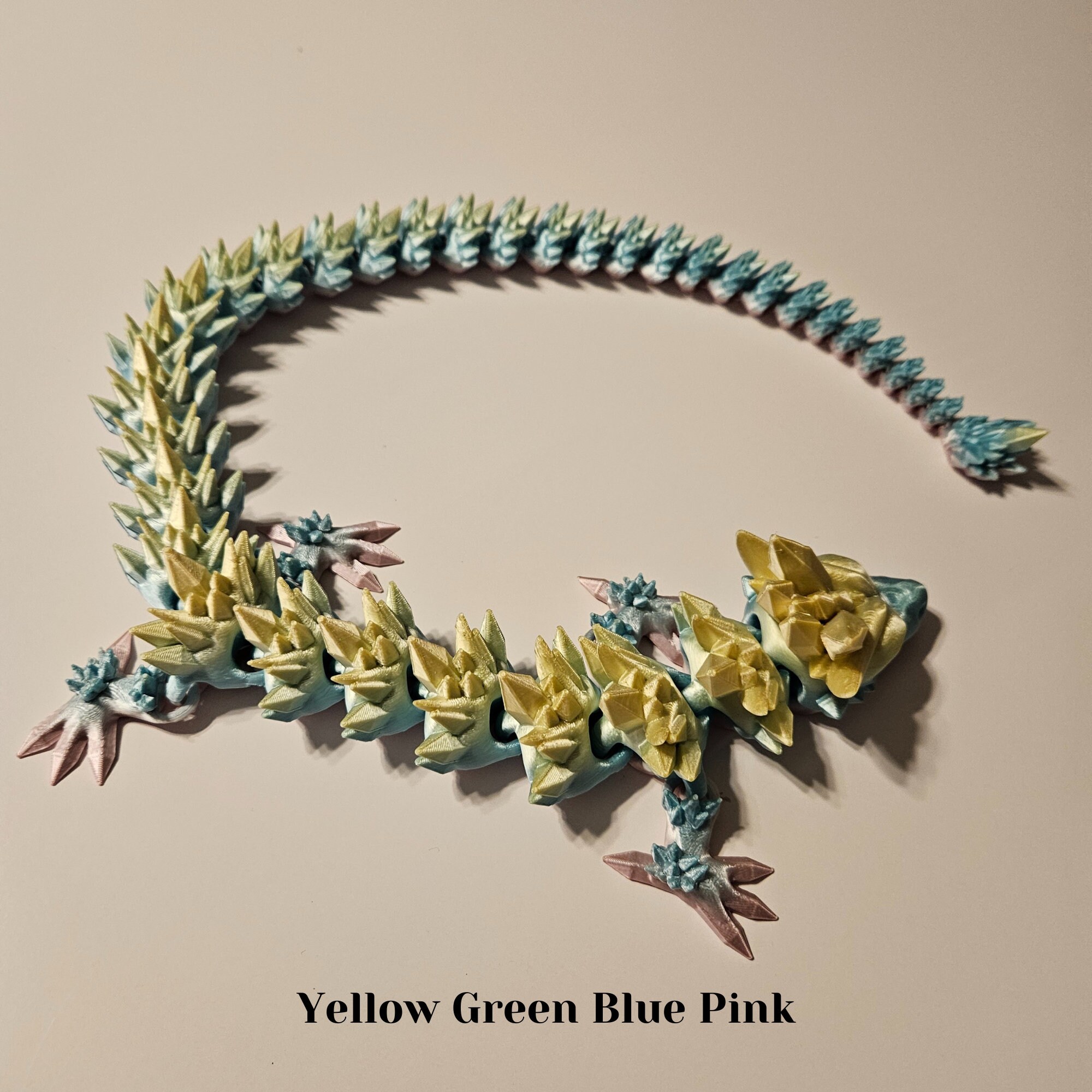 24 Inch Dragon Crystal Dragon 3d Printed Dragon Articulated Dragon 3D ...