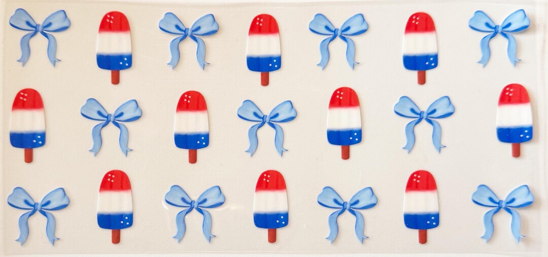 Red White and Blue Ice Pops - UVDTF 16oz Wrap - Etsy