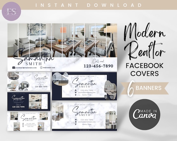 6 Realtor Facebook Cover Banner Real Estate Marketing Social - Etsy