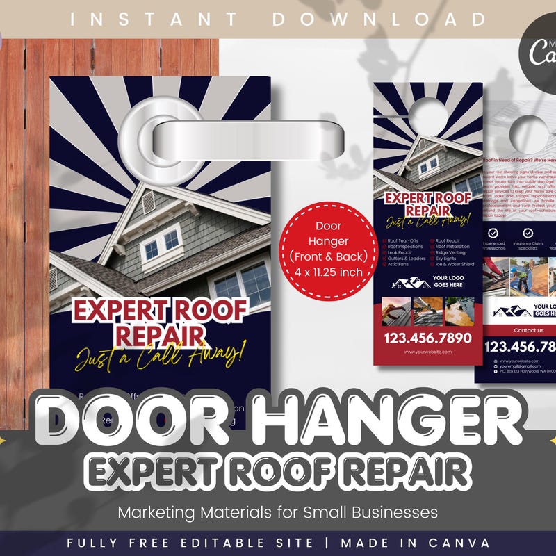 Door Hanger Template - Etsy