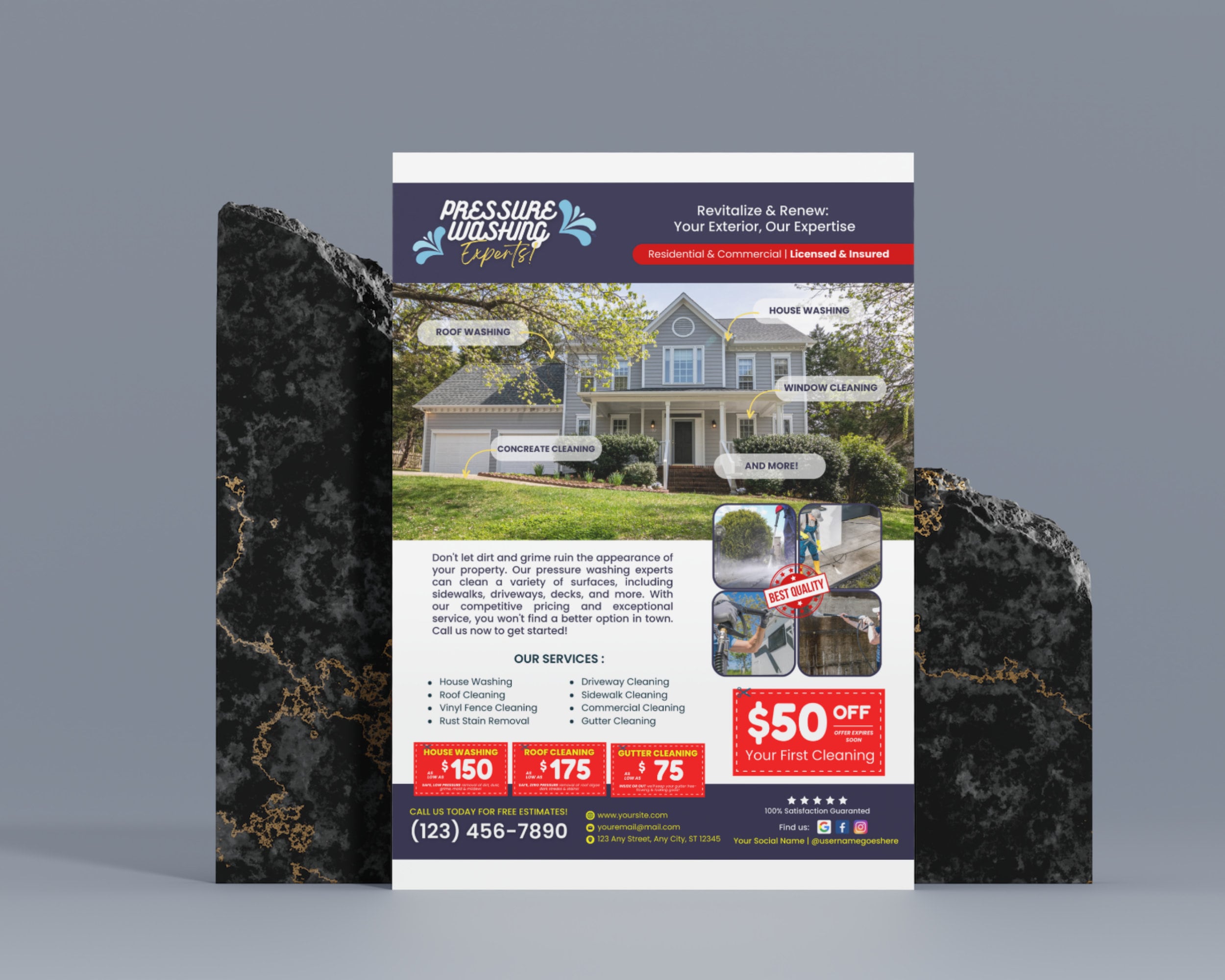 Pressure Washing Flyer Template, Power Washing Experts, Exterior ...