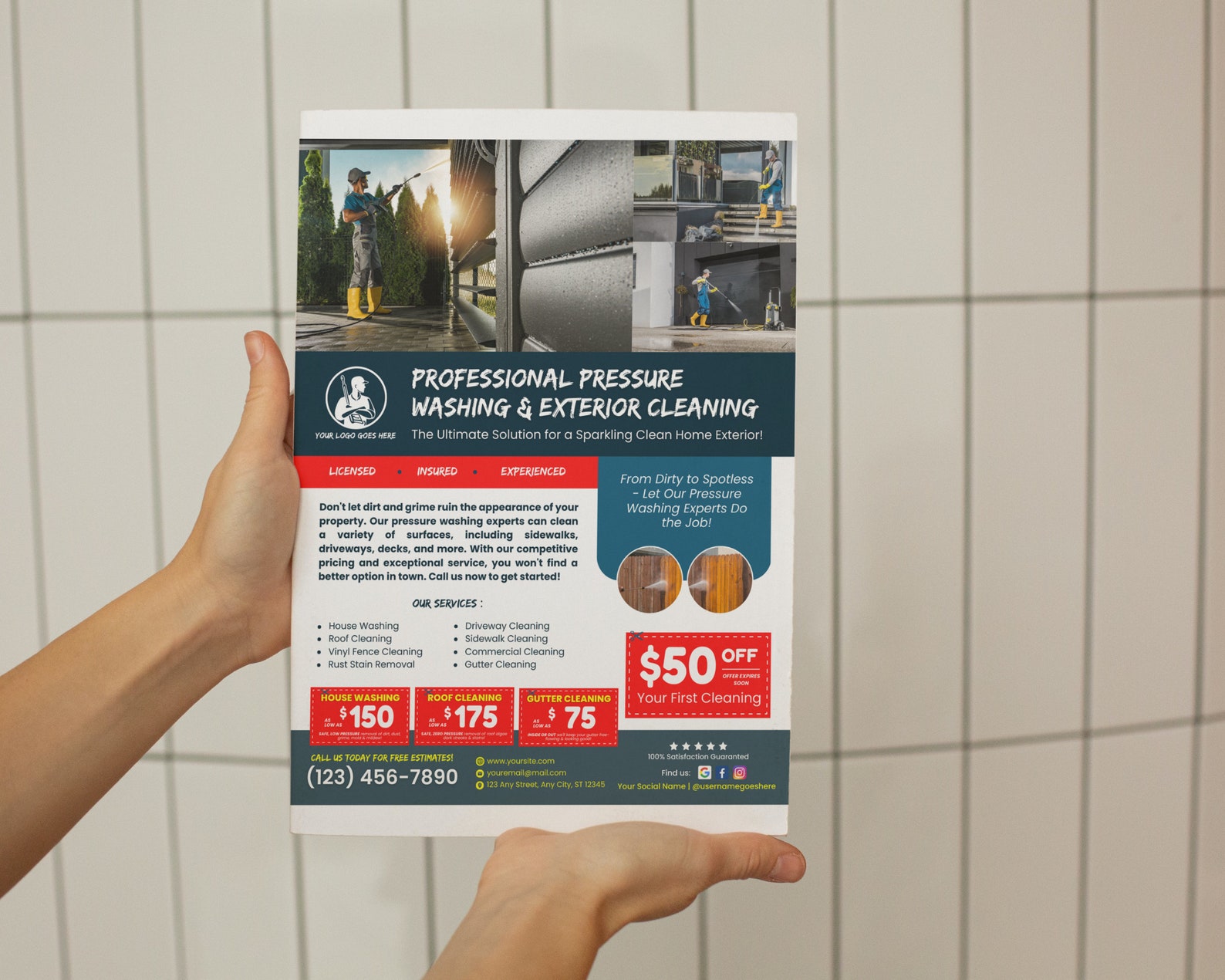Pressure Washing Flyer Template: Exterior Cleaning E-flyer (canva ...