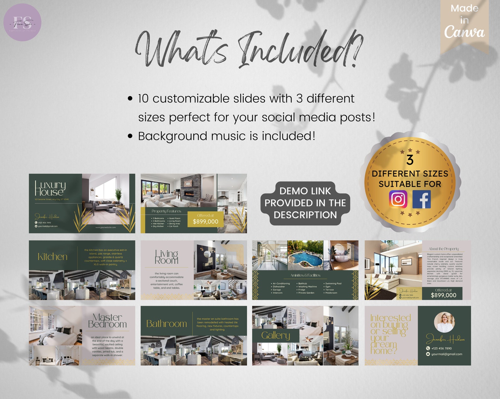 Realtor Video Template: Instagram & Facebook Marketing (canva) - Etsy