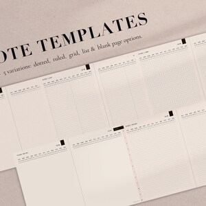 Landscape Digital Notebook Boho, Hyperlinked Tabs, Note Templates for ...