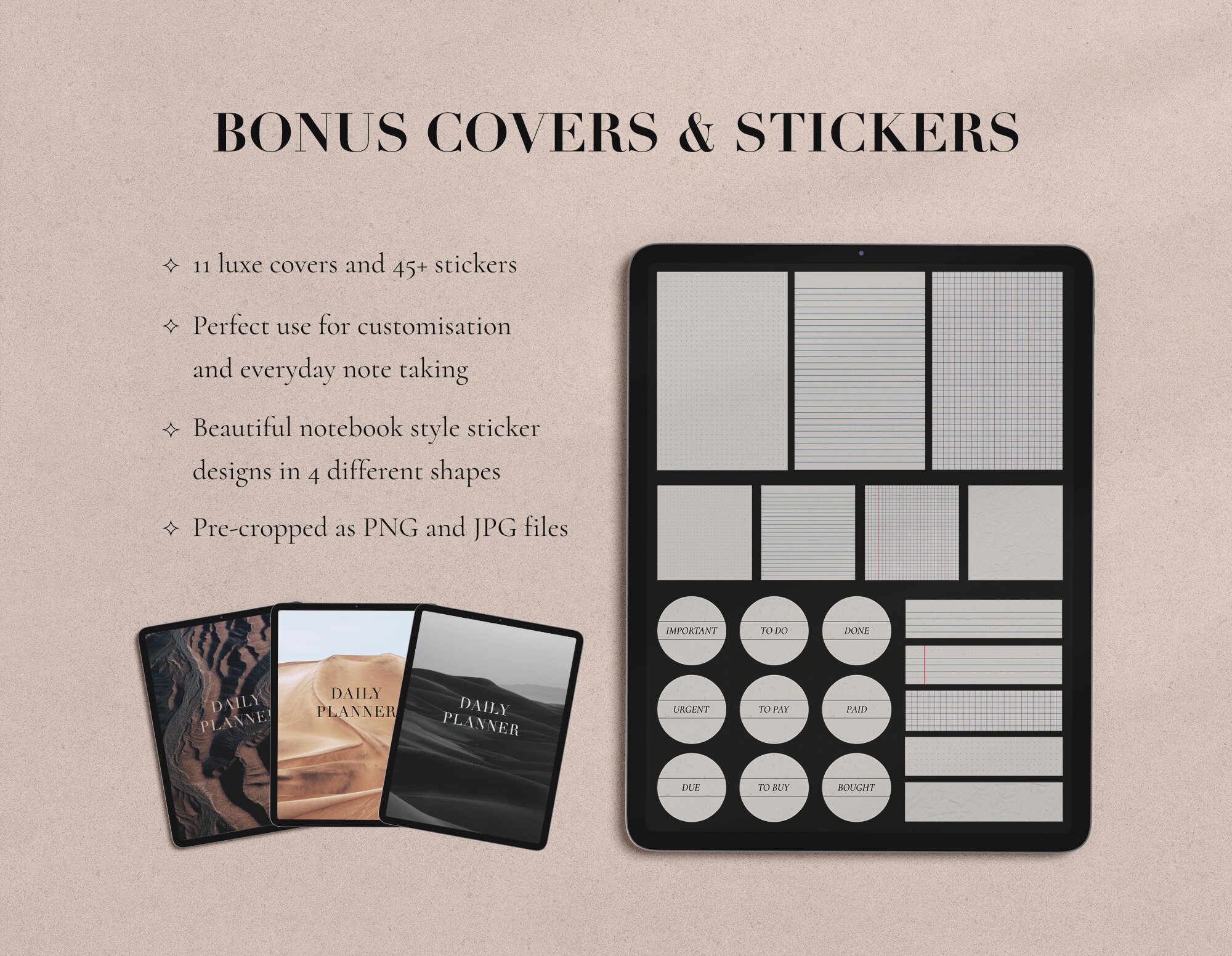 Daily Digital Planner for Goodnotes Notability, Luxe Dark Mode Daily ...