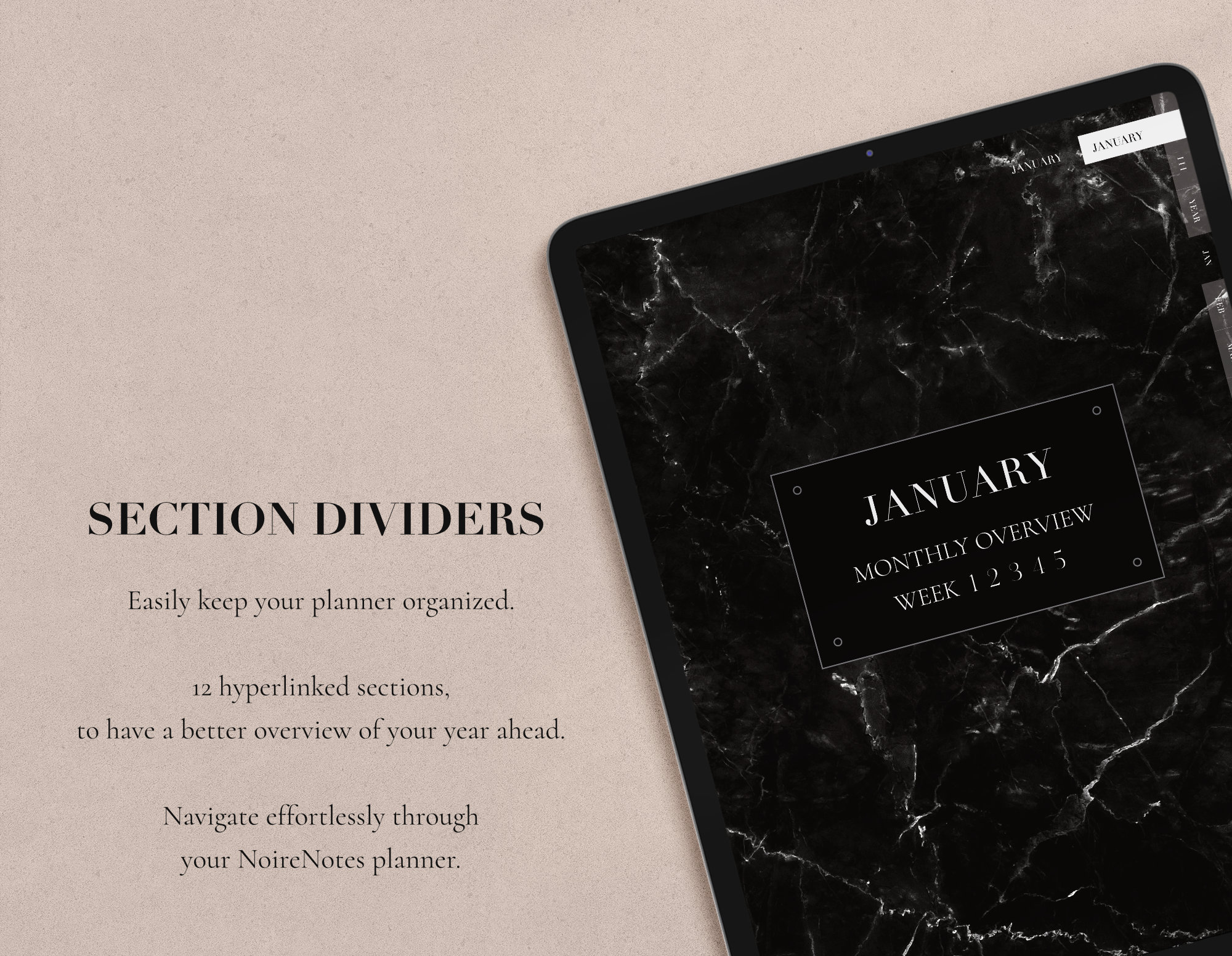 Daily Digital Planner for Goodnotes Notability, Luxe Dark Mode Daily ...