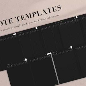 Landscape Digital Notebook in Dark Mode, Hyperlinked Tabs, Note ...