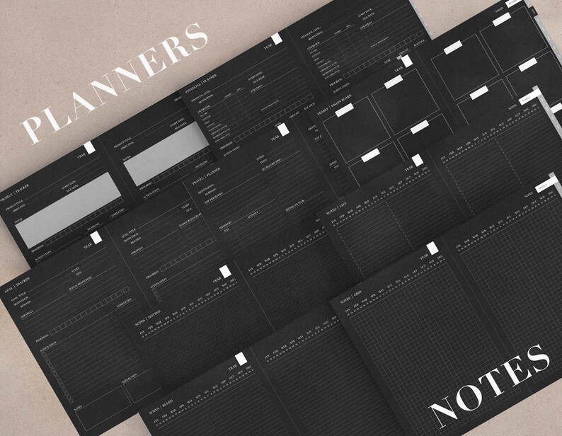 Compact Daily Digital Planner, Luxe Dark Mode, Daily Weekly All-in-one ...
