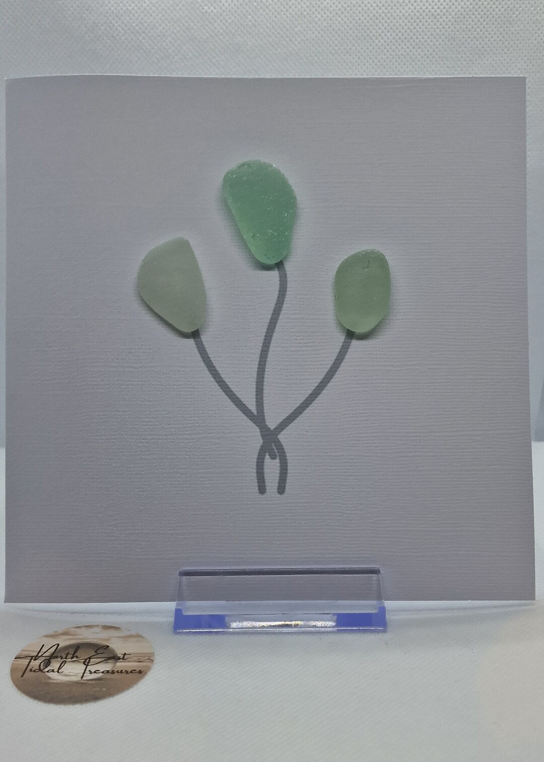 Genuine Sea Glass Balloon Greeting Card. Handmade Card. Unique Card ...