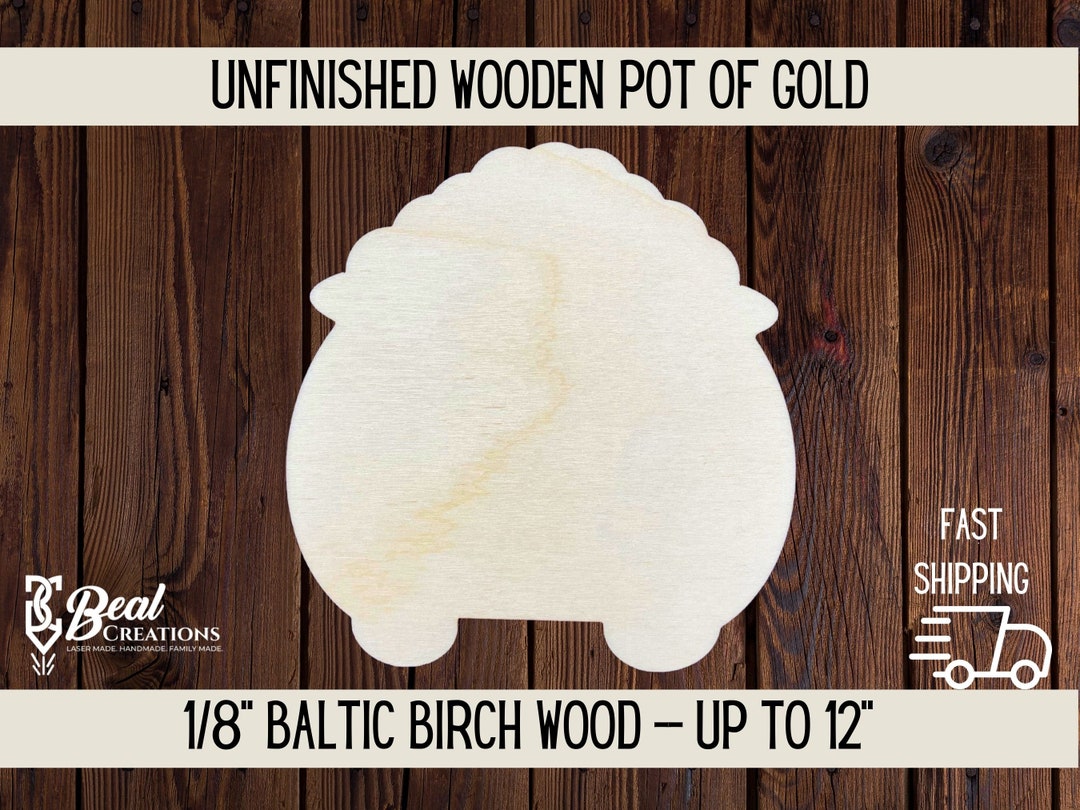 Wooden Pot of Gold Cutout Wooden Pot of Gold Blank Pot of - Etsy