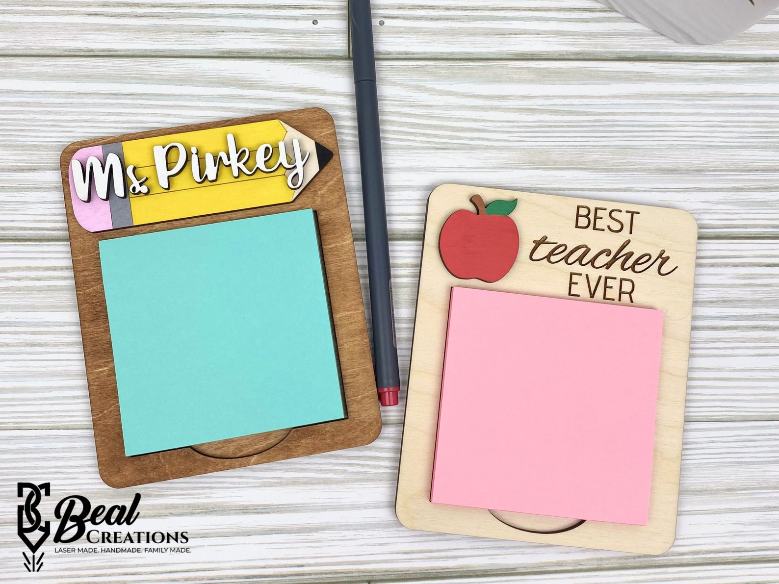 Sticky Note Holder, Teacher Appreciation Gift, Personalized Custom ...