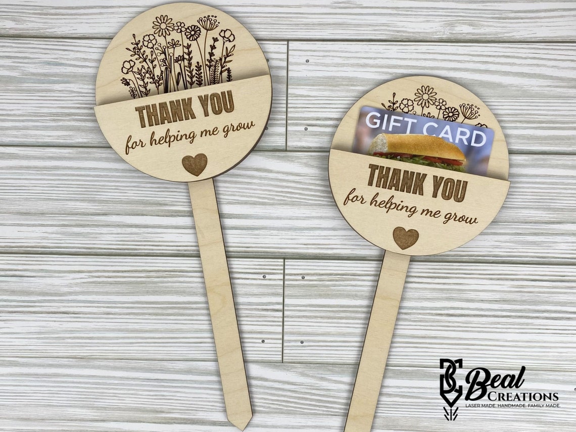 Plant Stake Gift Card Holder for Teacher Appreciation Gift, Year End ...