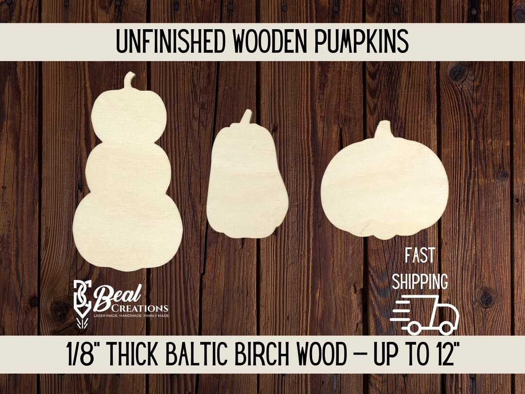 Wooden Pumpkin Cutout Blanks, Multiple Sets and Sizes, Stacked, Tall ...