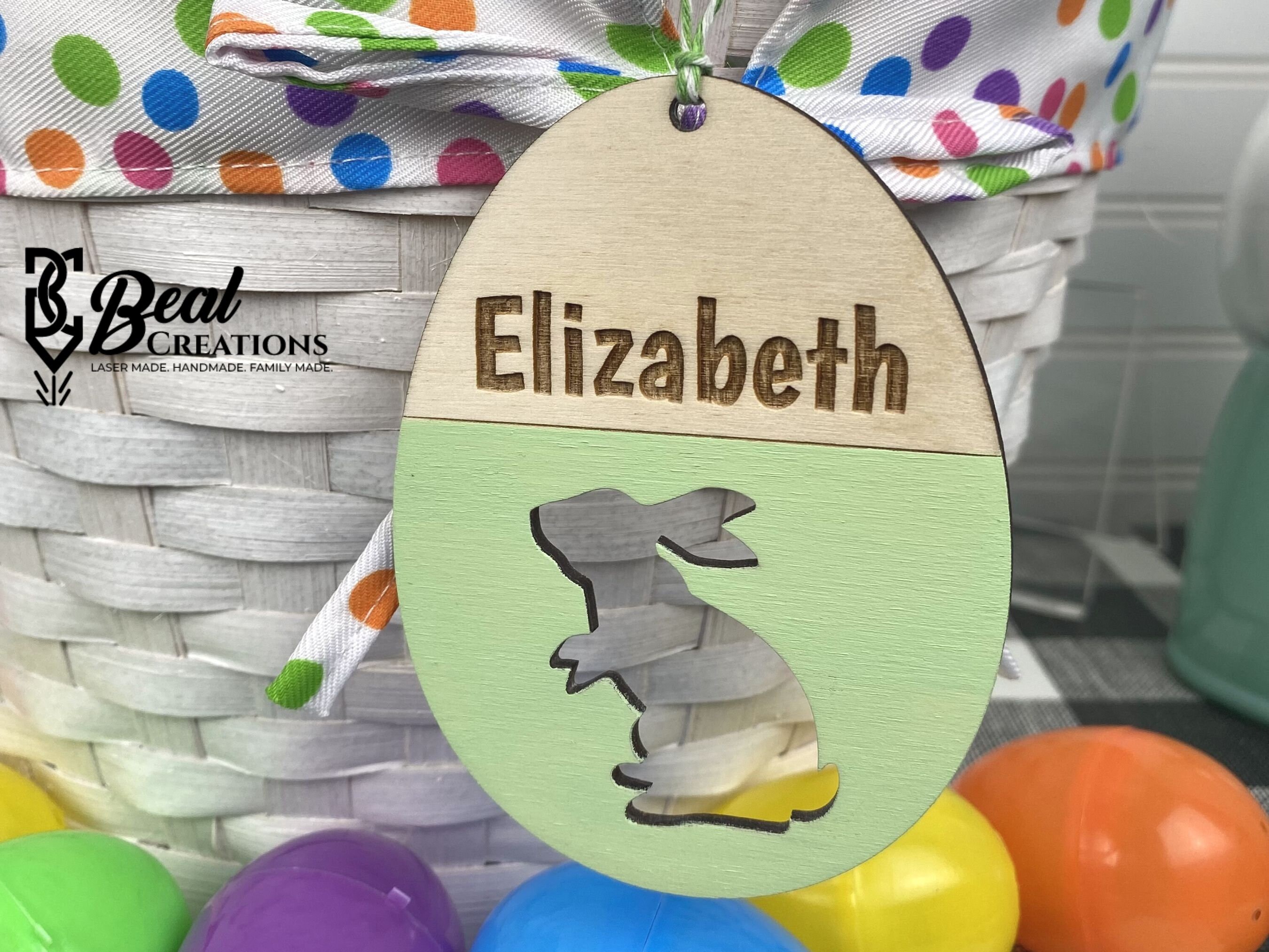 Personalized Easter Basket Name Tag, Kids Easter Basket Tag, Bunny Egg ...