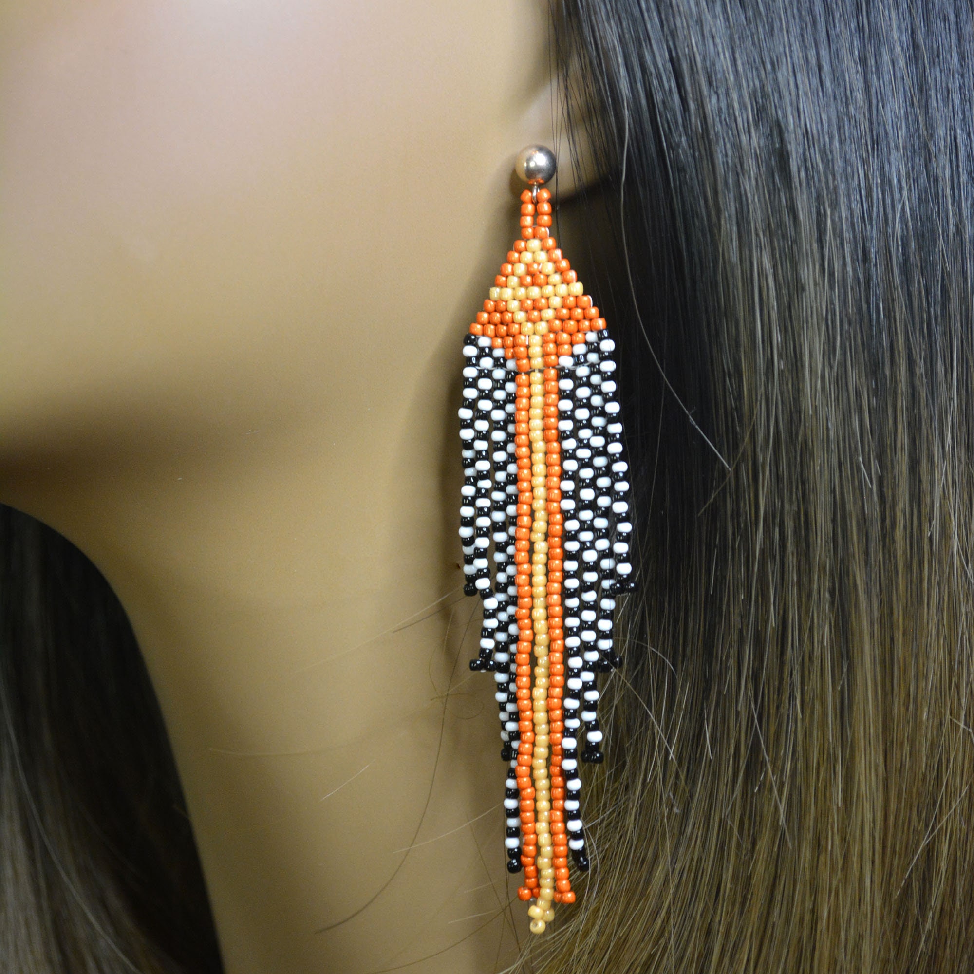 Post Seed Bead Dangle Earrings - Etsy