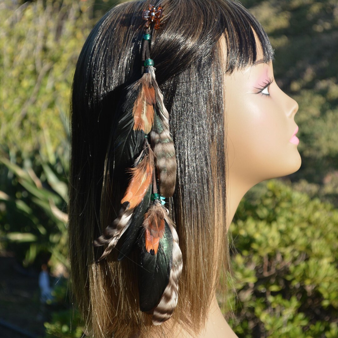 Peacock Feather Hair Clip - Etsy