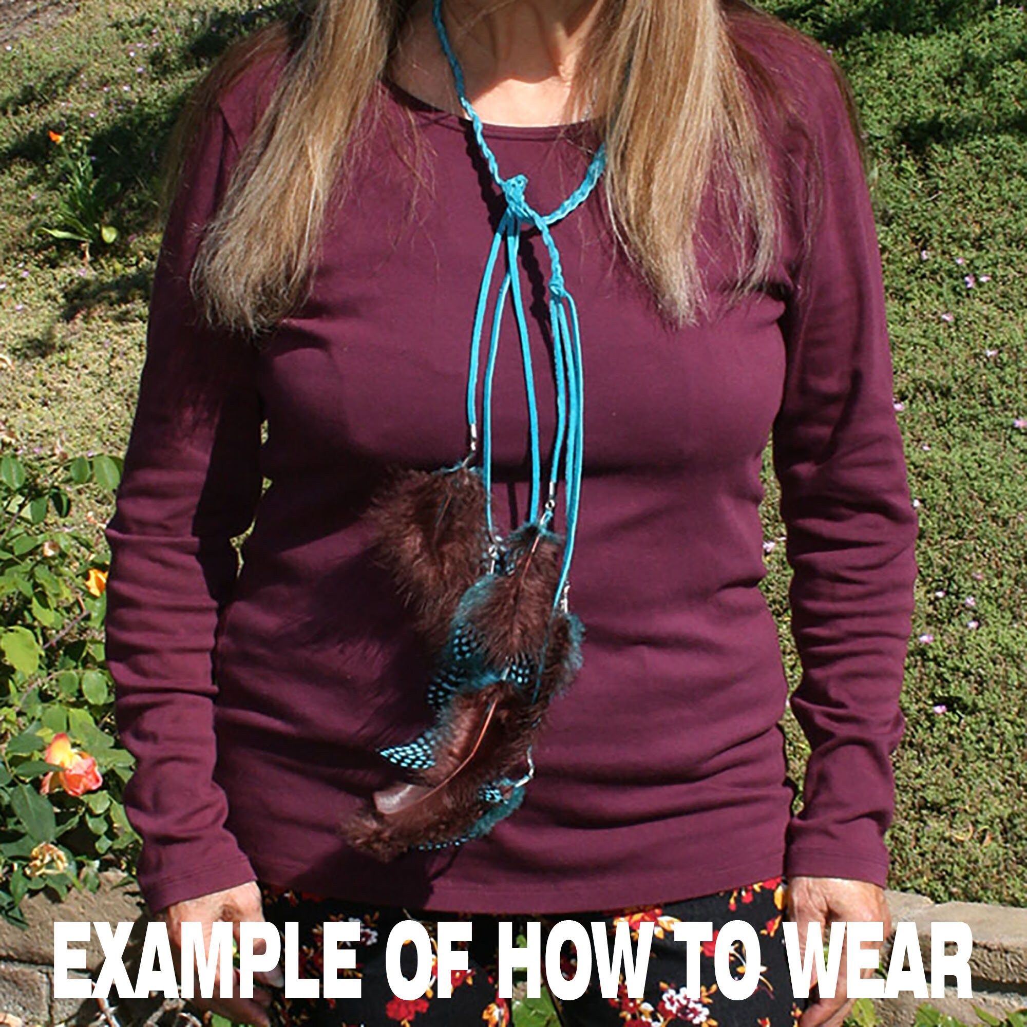 Native Red Leather Braided Headband With Cascading Feathers - Etsy