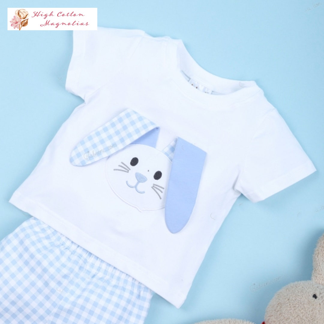 FLOPPY EARED BUNNY Appliquéd Easter Shorts Set | Easter Outfit | First ...