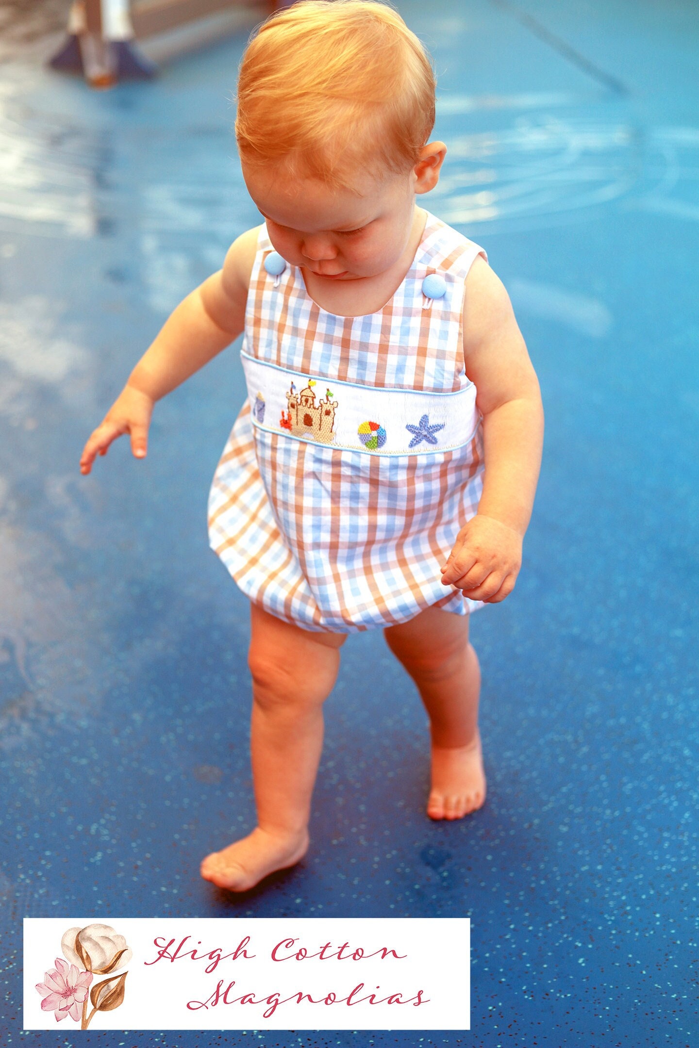 CASTLES IN the SAND Hand-smocked Beach Bubble Ocean Outfit - Etsy