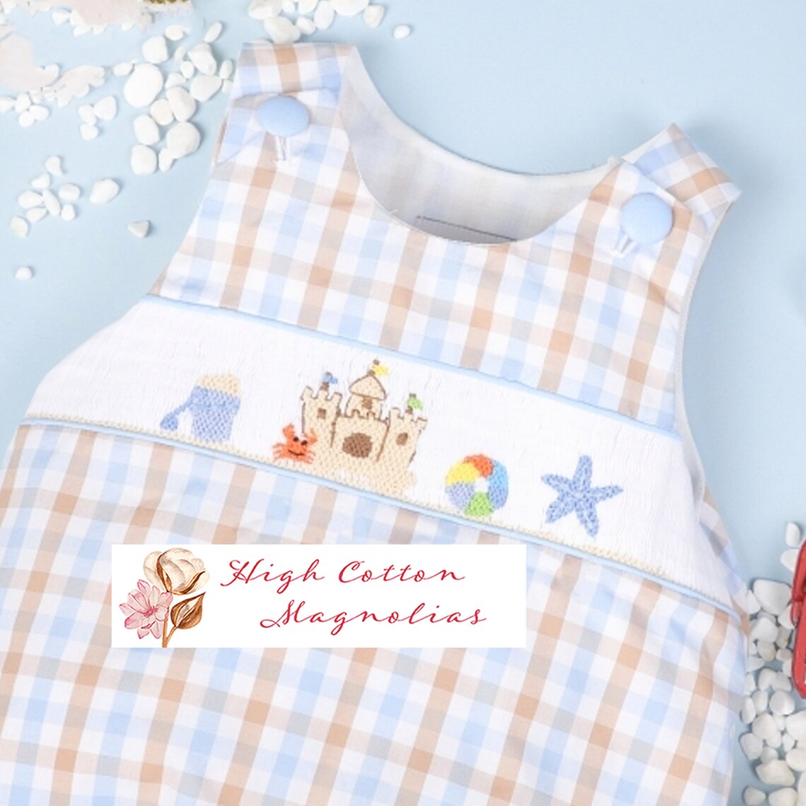 CASTLES IN the SAND Hand-smocked Beach Bubble Ocean Outfit - Etsy