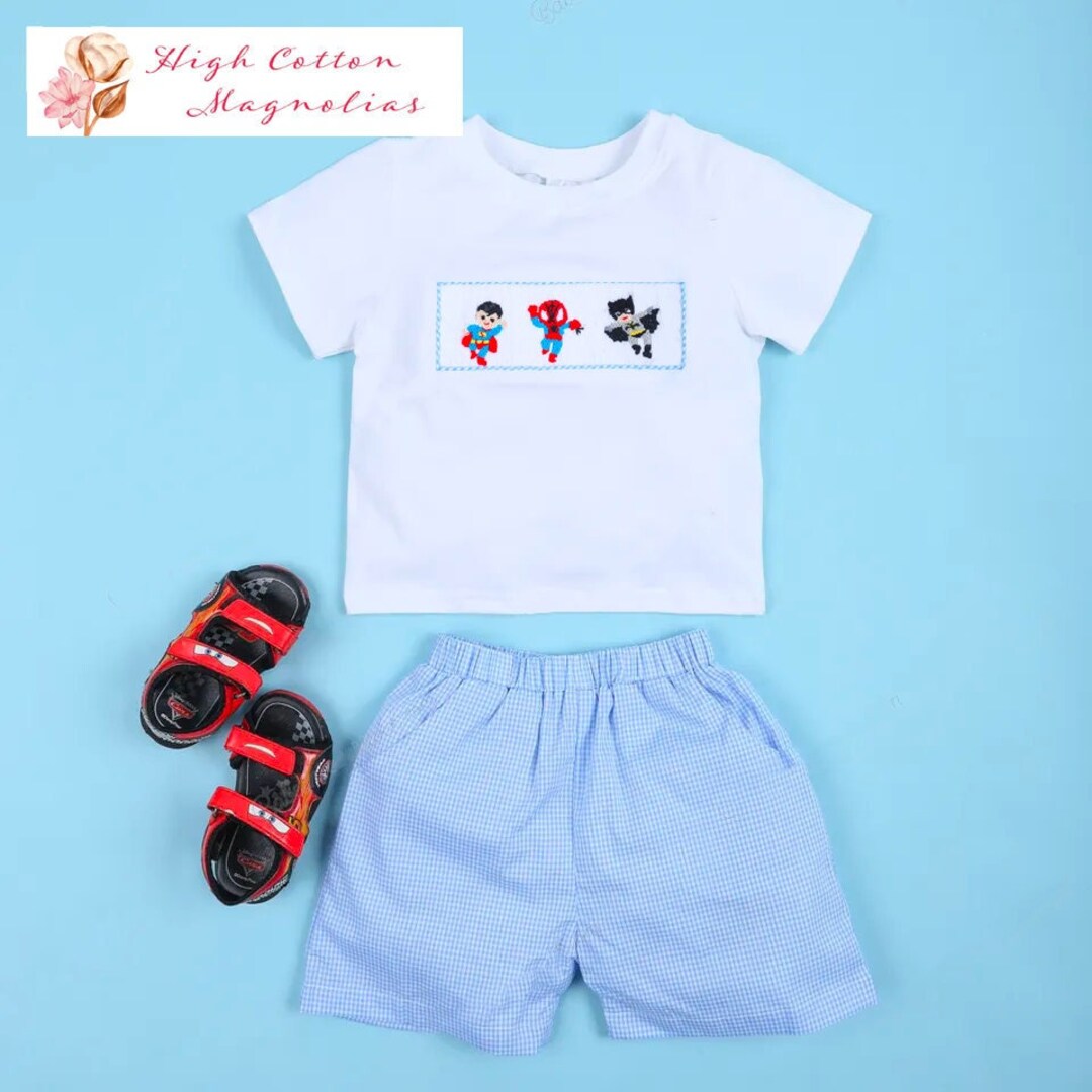 DC CHARACTERS - SUPERHERO Comic-inspired Hand-smocked Boy Outfit ...