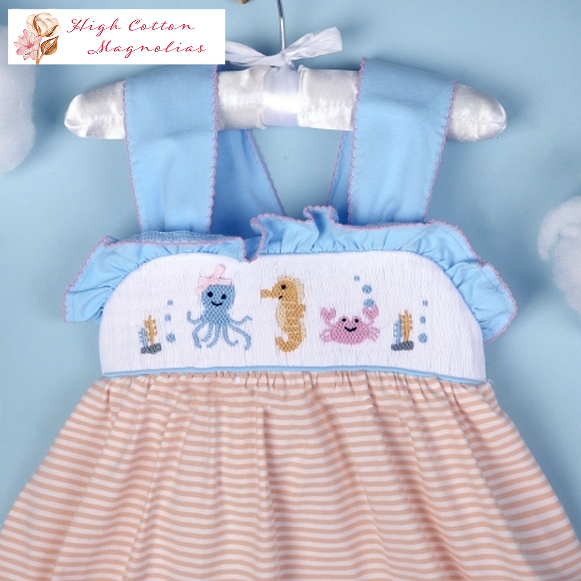 Restock UNDER THE SEA Hand-smocked Ocean Beach Dress Baby - Etsy