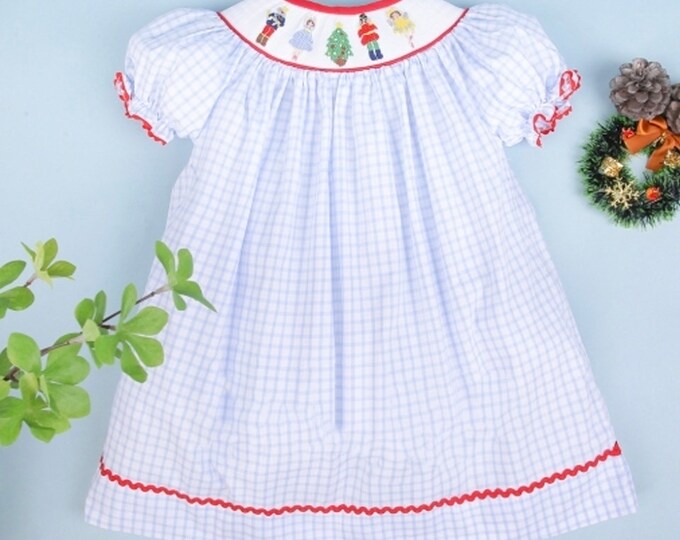 THE NUTCRACKER Hand-smocked Girl's Bishop Dress | Nutcracker Smocked ...