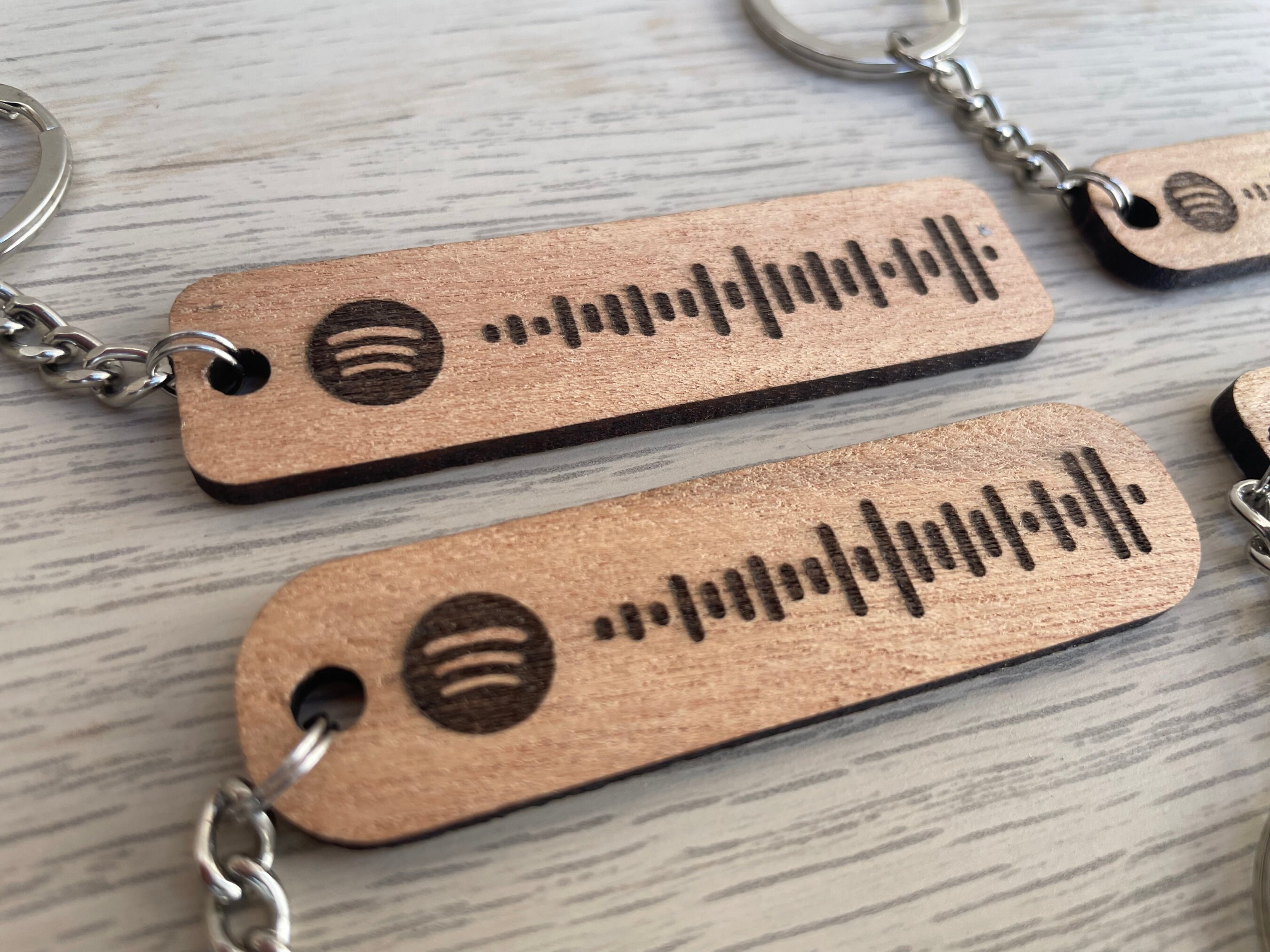 Coppia portachiavi personalizzato con codice spotify per canzone ...