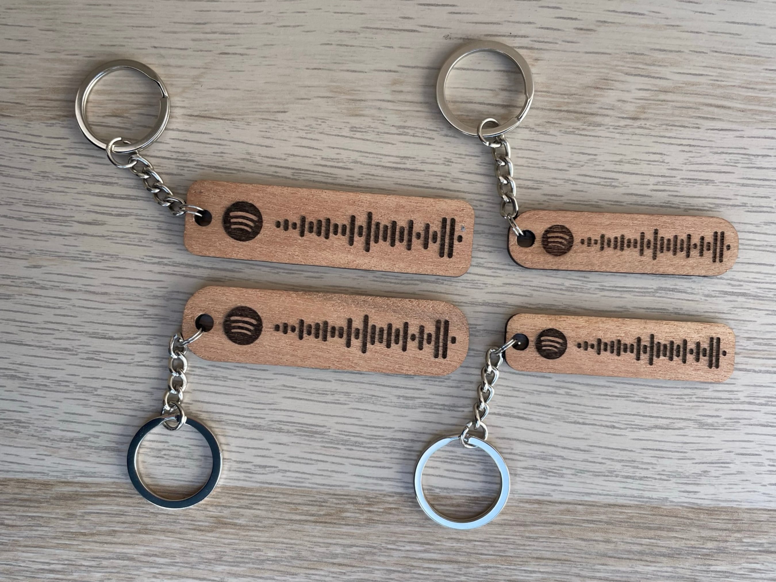 Coppia portachiavi personalizzato con codice spotify per canzone ...