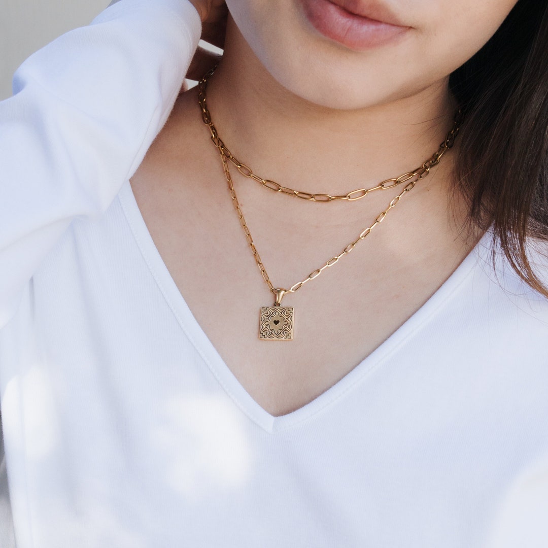 Modern Hmong Necklace Double Layer or Single Layer 18K Gold Plated ...