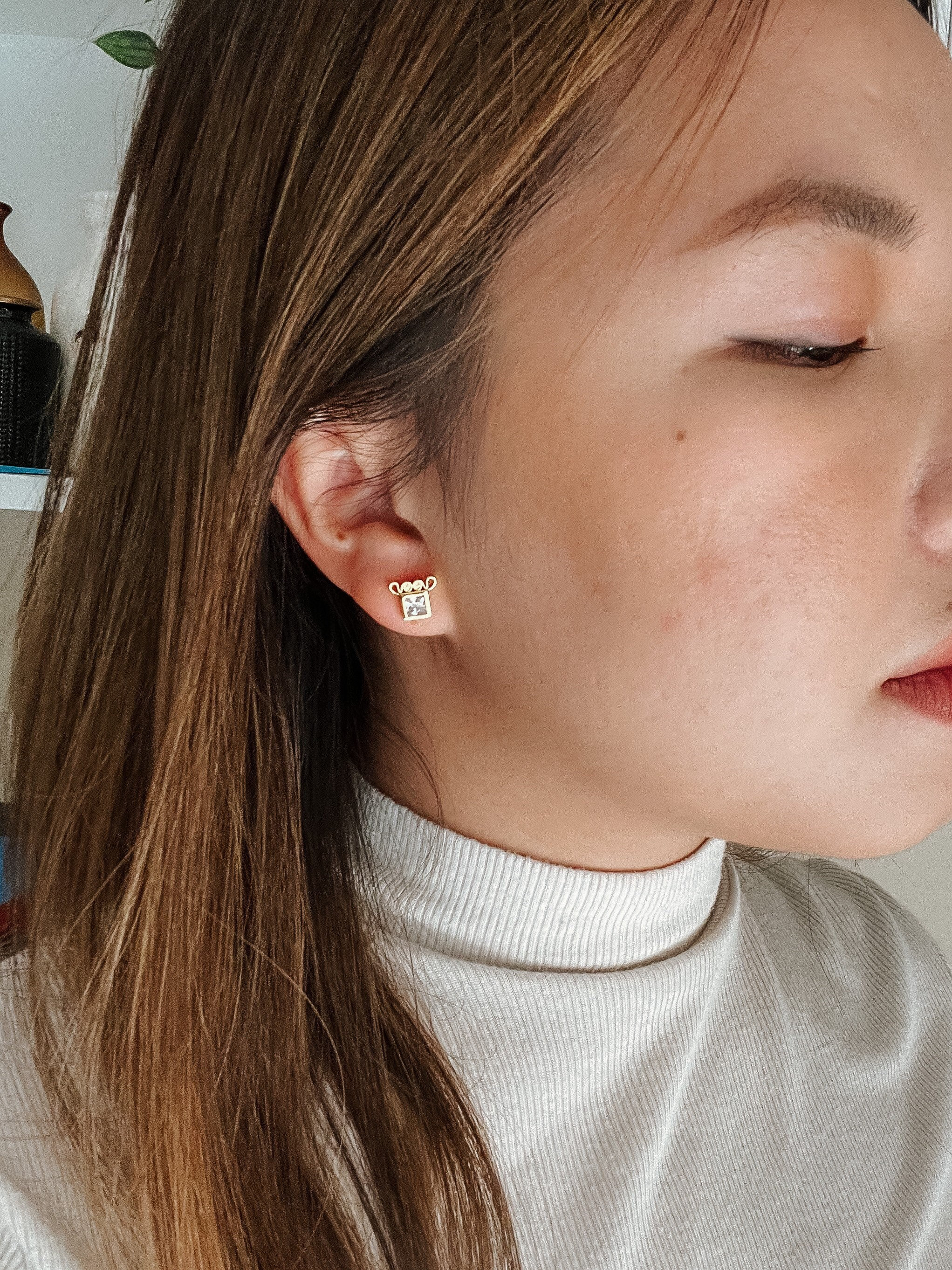 Dainty Hmong Phiaj Stud Earrings in Gold or Silver Gift for - Etsy