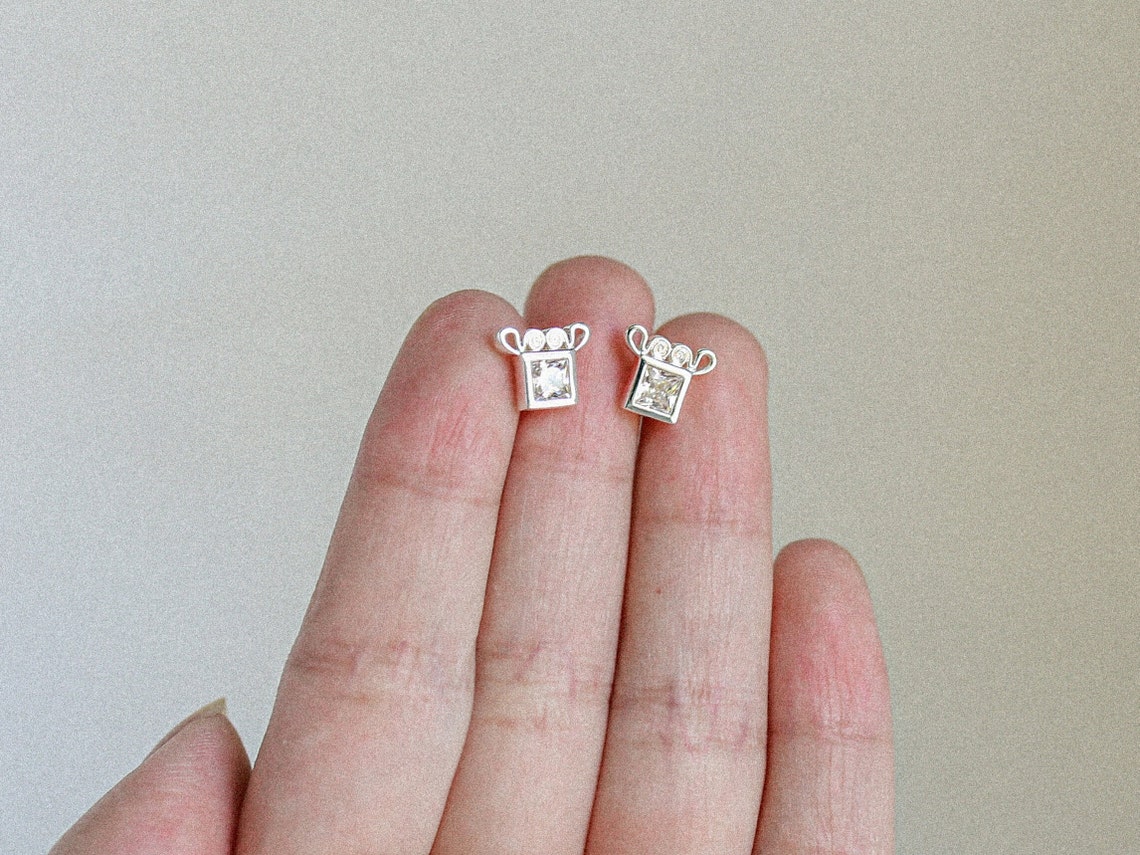 Dainty Hmong Phiaj Stud Earrings in Gold or Silver Gift for - Etsy