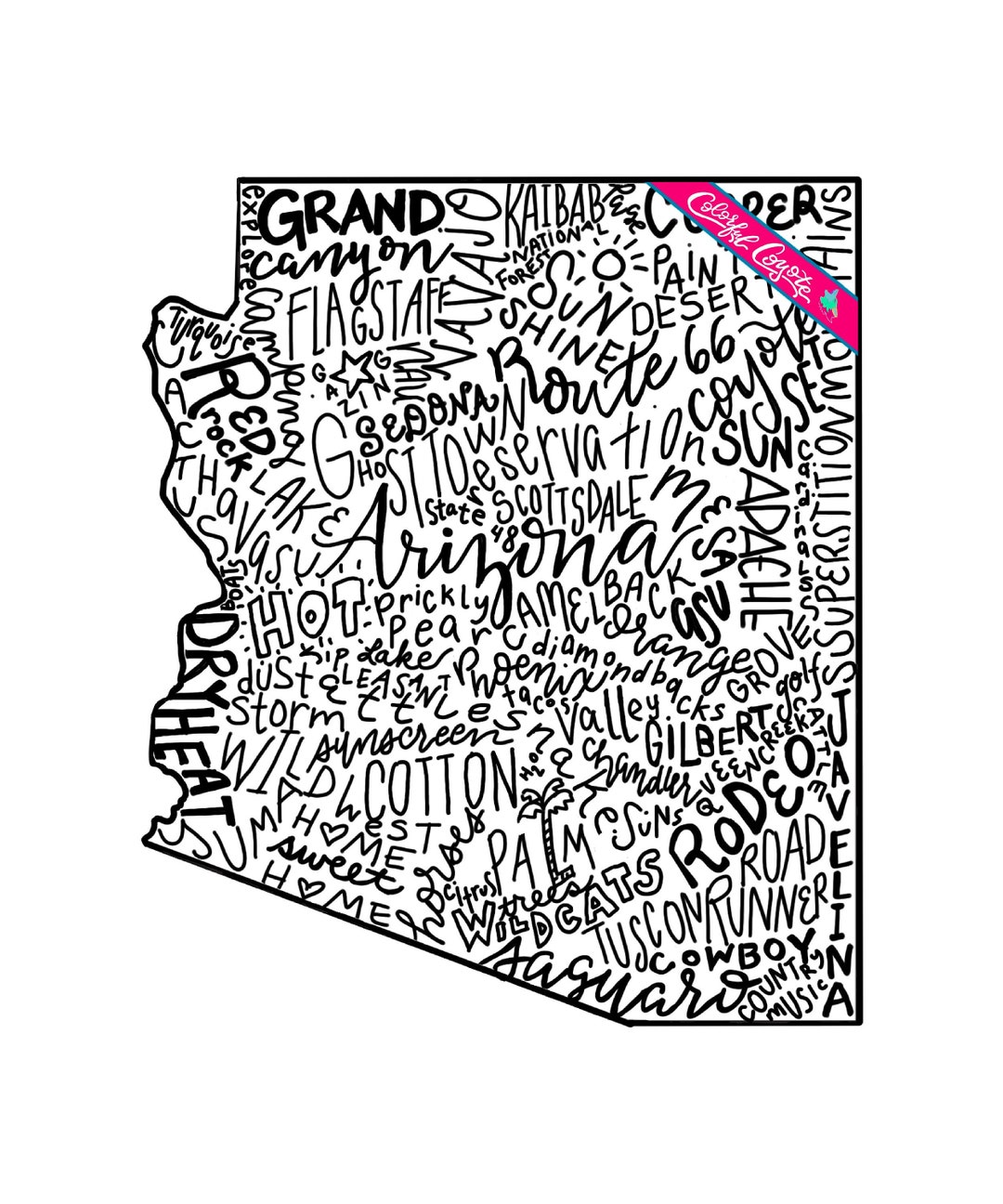 Arizona Word Art Digital Download - Etsy