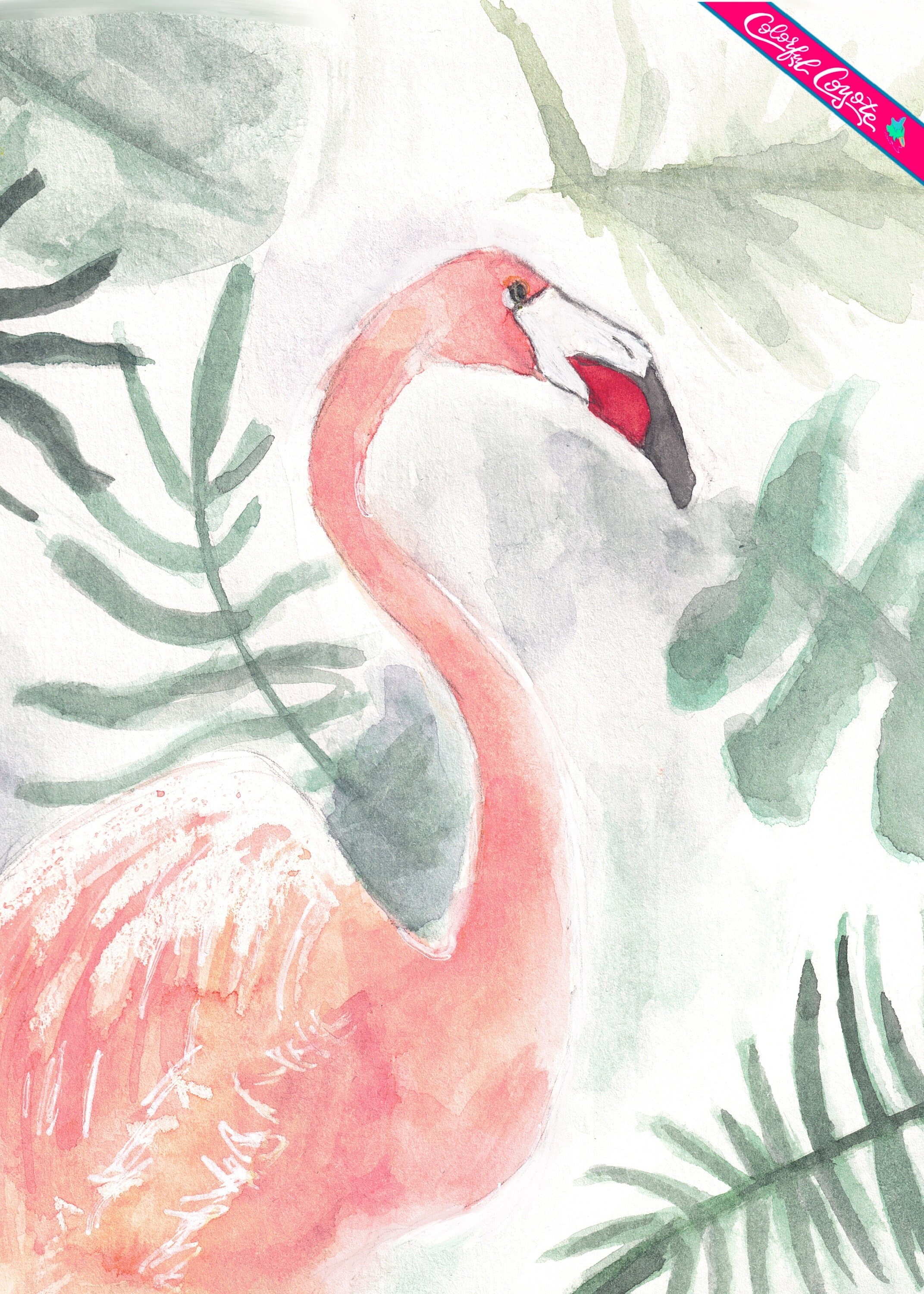 Watercolor Flamingo Digital Download - Etsy