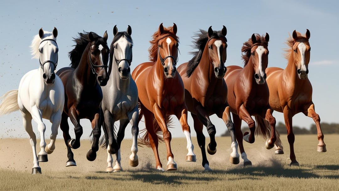 7 Running Horses - Etsy