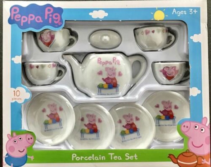 Peppa Pig 10 Piece Ceramic Porcelain Kids Tea Party Play Set Gift Uk ...