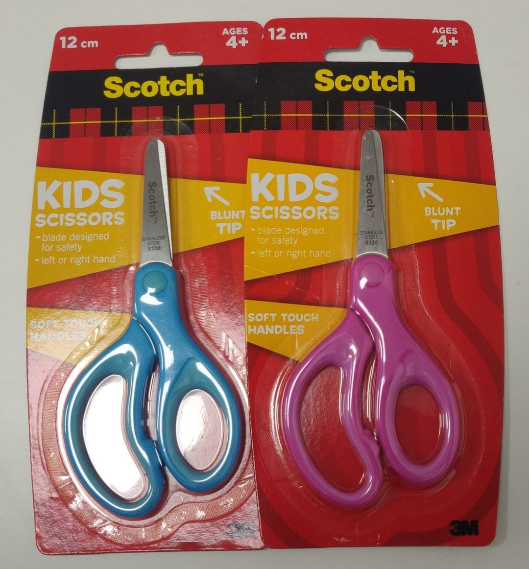 3M Scotch Kids Scissors Blunt Tip Soft Touch BLUE 12 Cm pack - Etsy