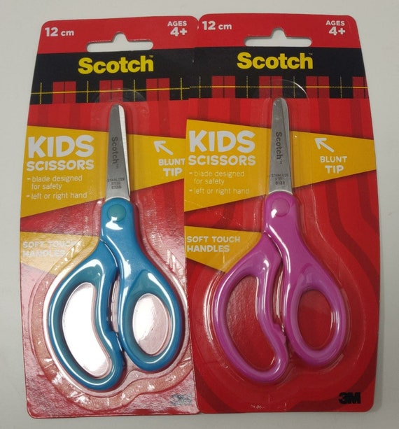3M Scotch Kids Scissors Blunt Tip Soft Touch BLUE 12 Cm pack | Etsy