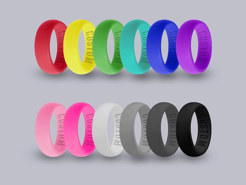 Wildfire Ring Personalized Neon Silicone, Engraved for Men and Women ...