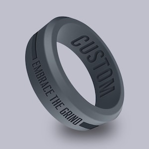 Wildfire Ring Affirmation Mantra Rings Personalized Silicone Beveled ...