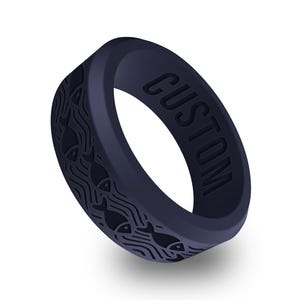 Wildfire Ring Fish Ocean Personalized Silicone Beveled Ring Engraved ...