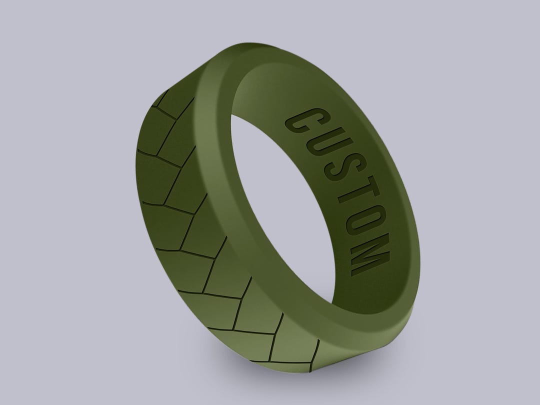 Wildfire Ring Braided Ring Pattern Personalized Silicone Beveled Ring ...